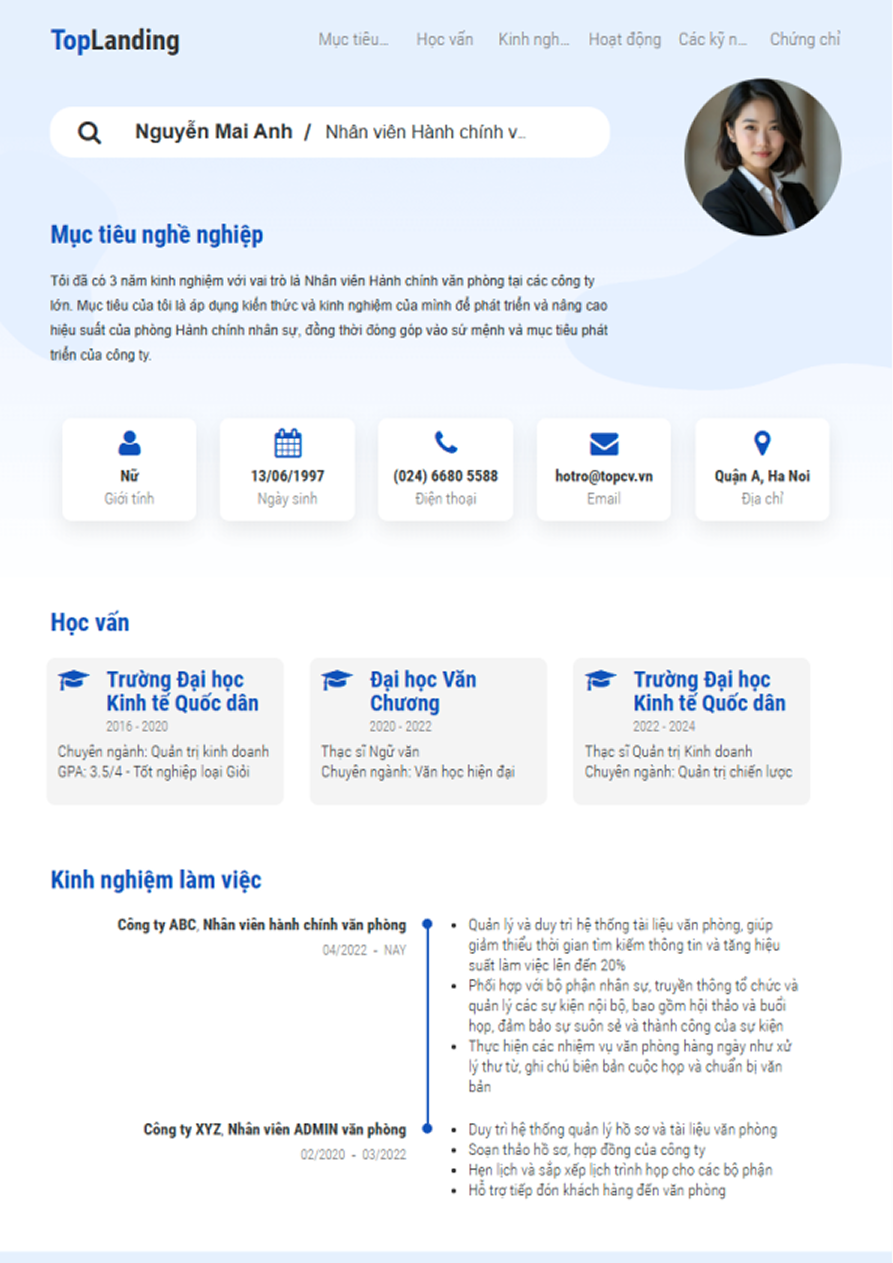 69 mẫu CV xin việc 1 trang 2025 - Tiếng Việt