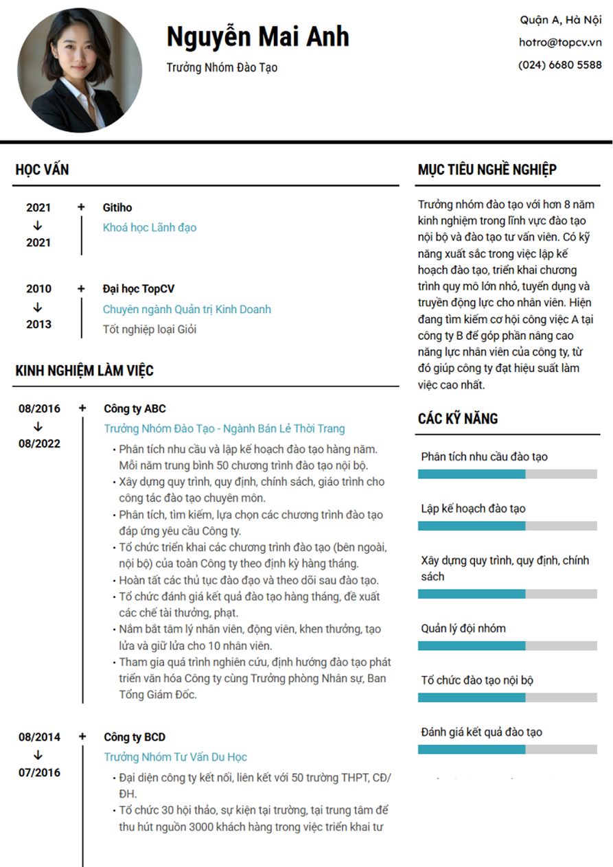 64 mẫu CV xin việc đơn giản 2025 - Tiếng Việt